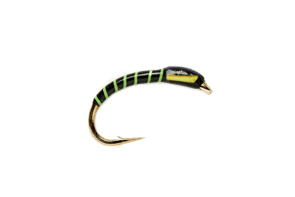 Fluorescent Green Ribbed Black Buzzer — The Flyfisher